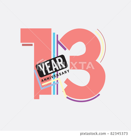 13th Years Anniversary Logo Birthday... - Stock Illustration [82345373 ...