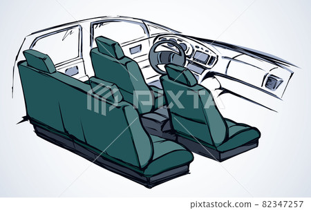 Interior of the car. Vector drawing - Stock Illustration [82347257] - PIXTA