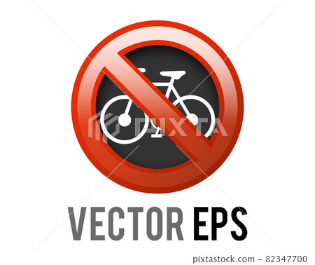 Vector red circle restricted icon with bicycle... - Stock Illustration ...
