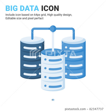 Big data icon vector with flat color style...-插圖素材 [82347737] - PIXTA圖庫