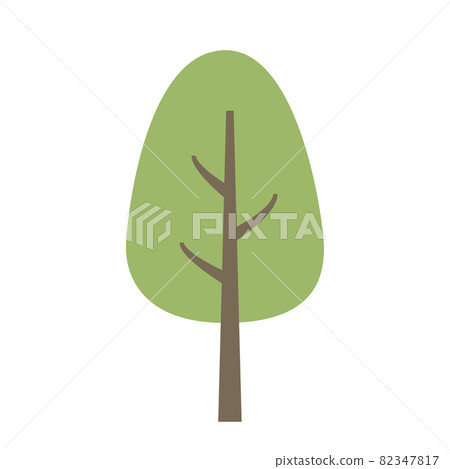 Elongated simple tree illustration - Stock Illustration [82347817] - PIXTA