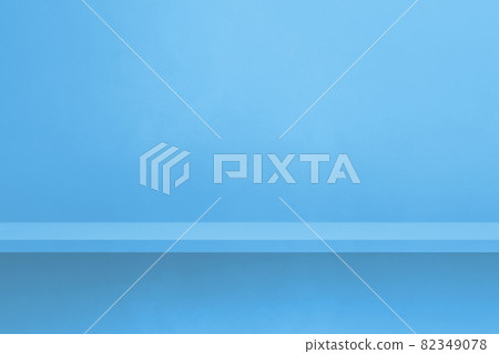 Empty shelf on a blue wall. Background... - Stock Illustration ...