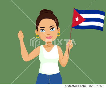 Beautiful happy smiling Hispanic Cuban woman... - Stock Illustration ...