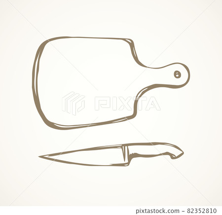 Cutting board. Vector drawing - Stock Illustration [82352810] - PIXTA