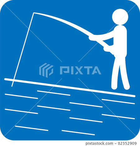 River fishing pictogram - Stock Illustration [82352909] - PIXTA