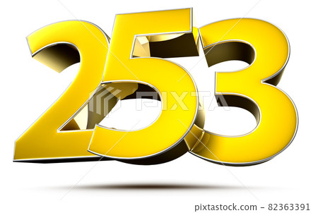 number 253 gold. - Stock Illustration [82363391] - PIXTA