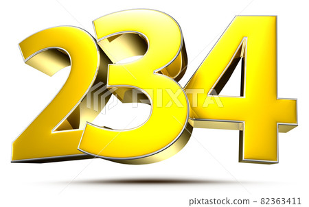 number 234 gold. - Stock Illustration [82363411] - PIXTA