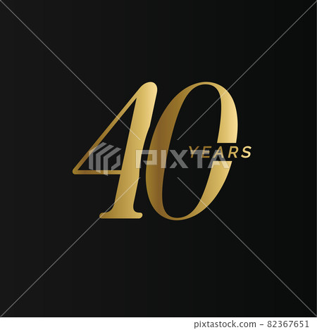 Anniversary company logo, 40 years, forty gold... - Stock Illustration ...