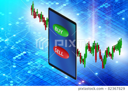 Concept of online trading - 3d rendering - Stock Illustration [82367829 ...