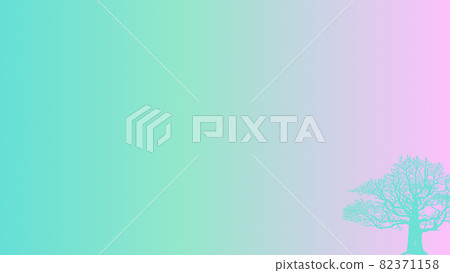 Green Pink Gradient Template With Tree Decoration-插圖素材 [82371158] - PIXTA圖庫