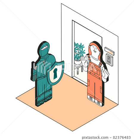 Ninjas and women watching over - Stock Illustration [82376483] - PIXTA
