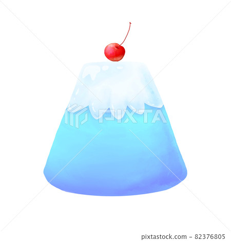With Mt. Fuji cherries like pudding - Stock Illustration [82376805] - PIXTA