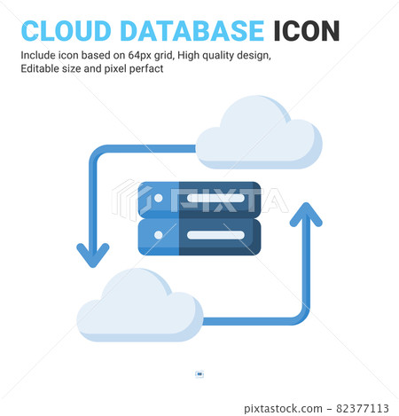 Cloud database icon vector with flat color... - Stock Illustration ...