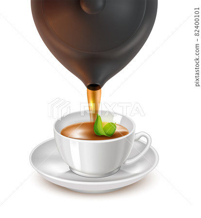 Realistic Detailed 3d Brown Ceramic Teapot and...-插圖素材 [82400101] - PIXTA圖庫