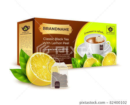 Realistic Detailed 3d Classic Black Tea with... - Stock Illustration ...