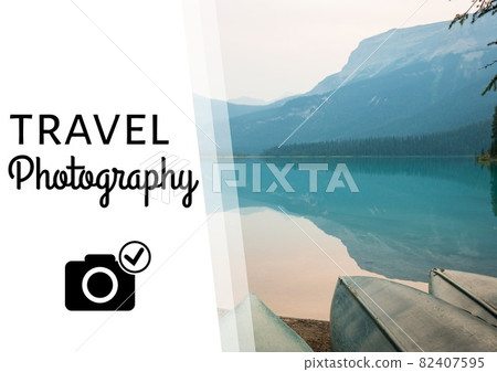 Composition of travel photography text over... - Stock Illustration ...