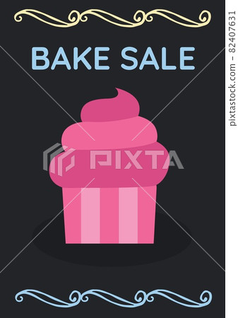Composition of bake sale text and cupcake icon... - Stock Illustration ...