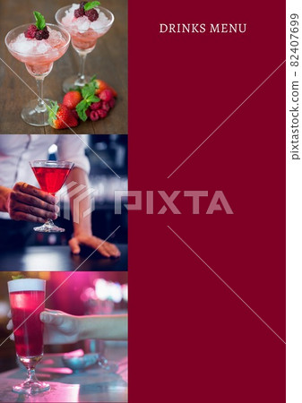 Composition of drinks menu text and cocktails... - Stock Illustration ...