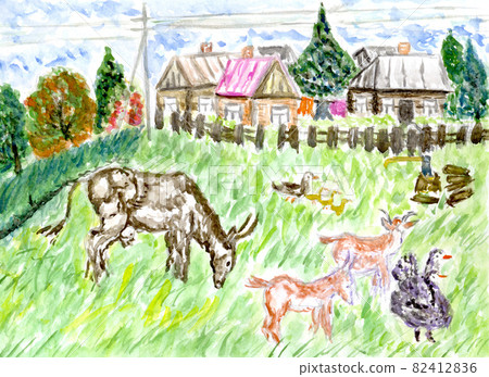 Rural life art - Stock Illustration [82412836] - PIXTA