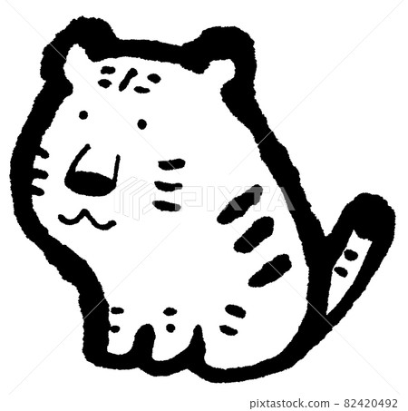 Simple Tora monochrome - Stock Illustration [82420492] - PIXTA