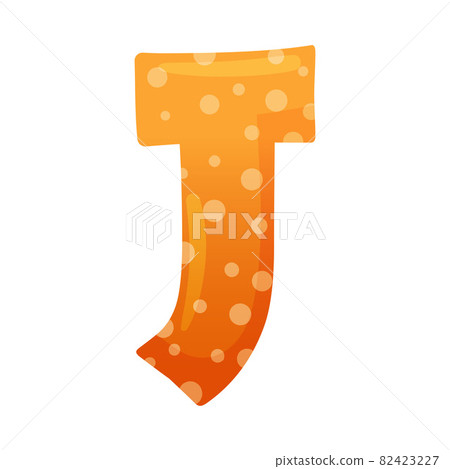 J orange glossy letter. Cute childish alphabet... - Stock Illustration ...