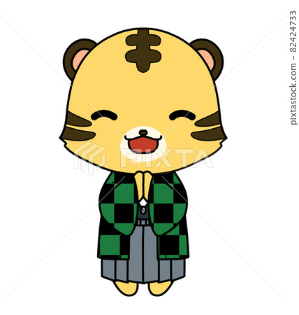 Illustration of a praying tiger character... - Stock Illustration ...
