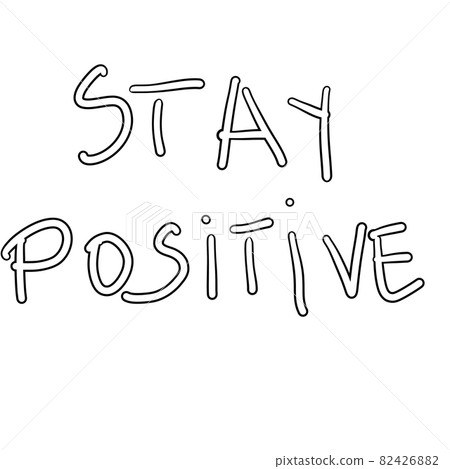 positive attitude quote written with black... - Stock Illustration ...