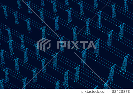 Background with many outlines of power lines... - Stock Illustration ...