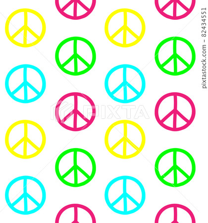 Vector seamless pattern of different peace sign - Stock Illustration ...