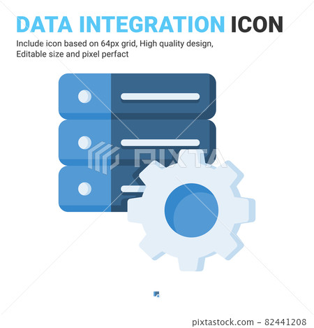 Data integration icon vector with flat color... - Stock Illustration ...