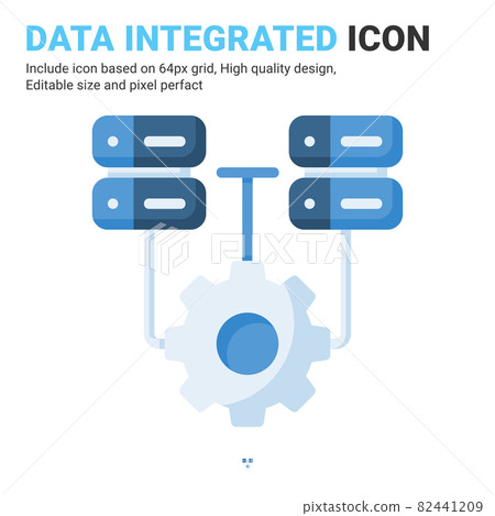 Data integrated icon vector with flat color... - Stock Illustration ...
