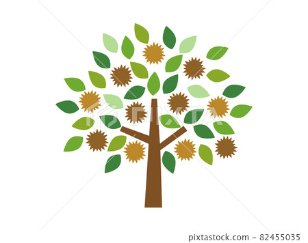 Illustration that imaged a chestnut tree - Stock Illustration [82455035 ...