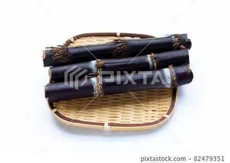 Sugar cane in bamboo basket on white background. - Stock Photo ...