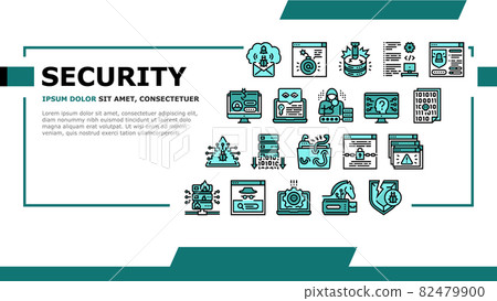 Cyber Security System Technology Landing Header... - Stock Illustration ...