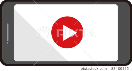Smartphone-Video playback (landscape)-White screen - Stock Illustration ...