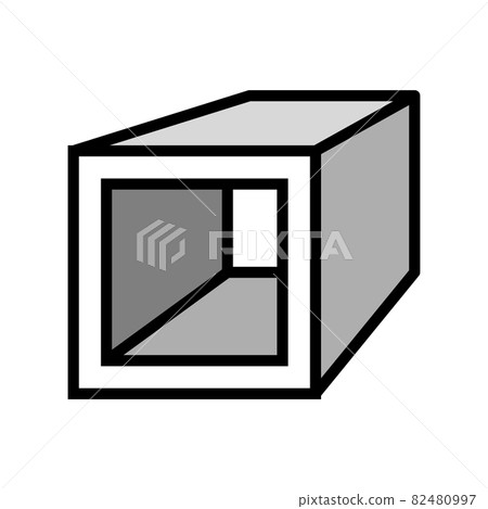 square tube metal profile color icon vector... - Stock Illustration ...