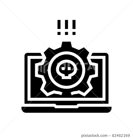 antivirus software glyph icon vector illustration - Stock Illustration ...
