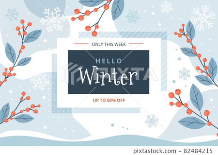 Hello winter sale banner, vector illustration... - Stock Illustration ...
