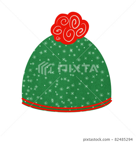 Green winter hat isolated on white background - Stock Illustration ...