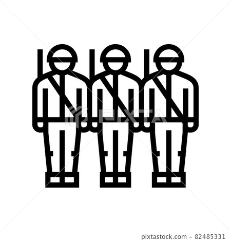army soldiers line icon vector illustration - Stock Illustration ...