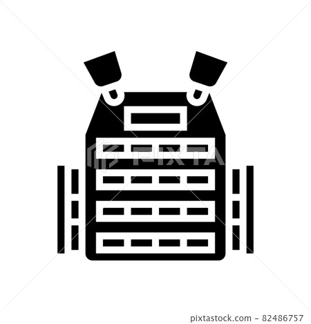body armor glyph icon vector illustration - Stock Illustration ...