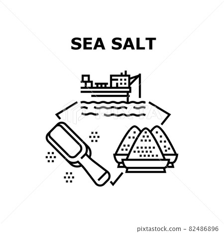 Sea Salt Production Concept Color Illustration - Stock Illustration ...