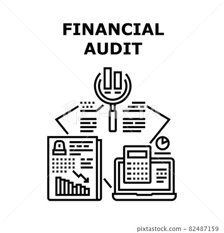 Financial Audit Vector Concept Black Illustration - Stock Illustration ...