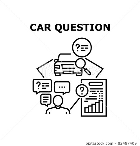 Car Question Vector Concept Black Illustration - Stock Illustration ...