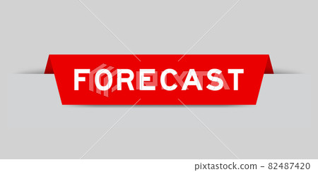 Red color inserted label with word forecast on... - Stock Illustration ...