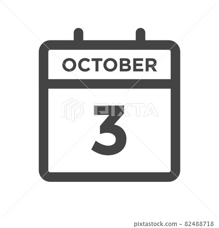October 3 Calendar Day or Calender Date for... - Stock Illustration ...