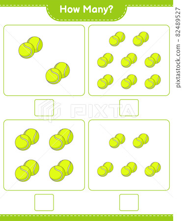 Counting game, how many Tennis Ball.... - Stock Illustration [82489527 ...