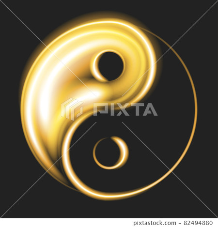 Flaming symbol of yin and yang on black... - Stock Illustration ...