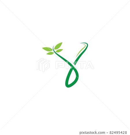 Vines template design, shrubs forming letter Y - Stock Illustration ...
