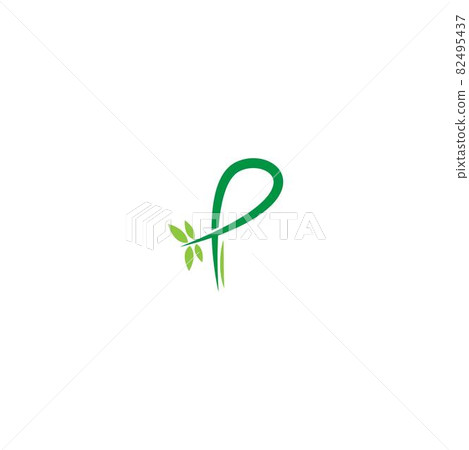 Vines template design, shrubs forming letter P - Stock Illustration ...